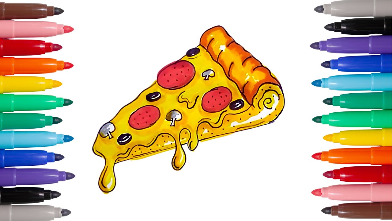How to draw pizza | easy drawings for kids - YouTube