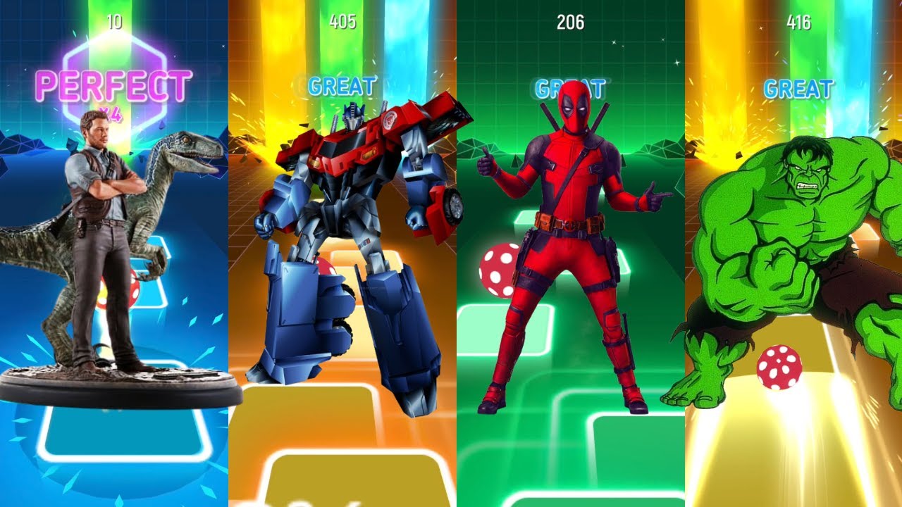 🌋🚀 WILD Dino, Transformers, Deadpool & Hulk in the ULTIMATE Tiles Hop ...