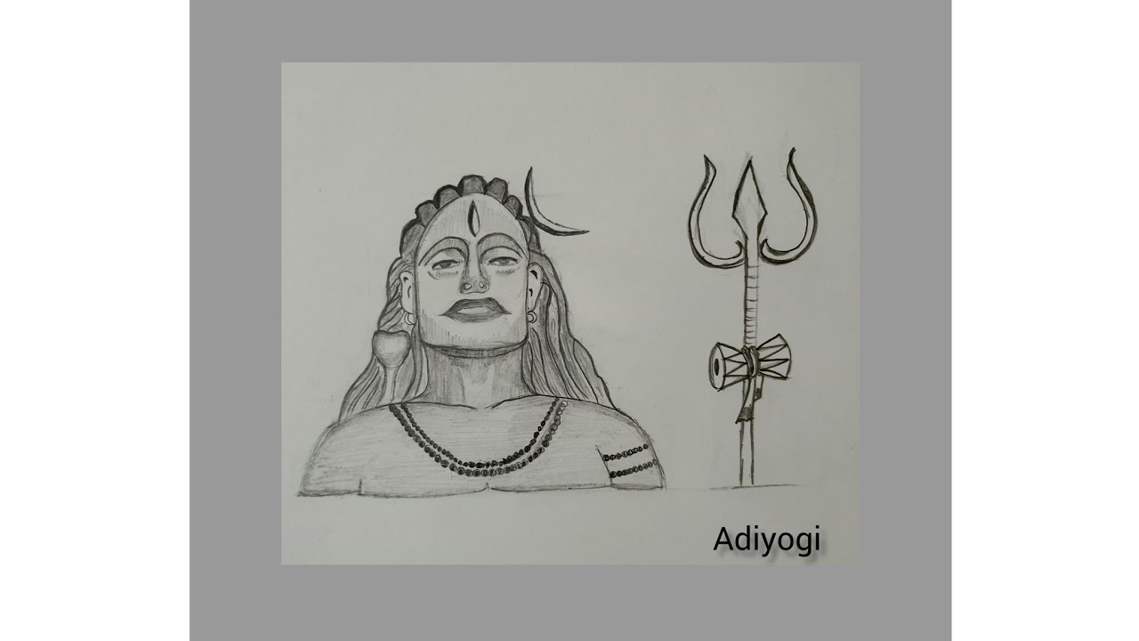 How To Draw Lord Shiva। Adiyogi Sketch।Easy Art Tutorial। Drawing For ...