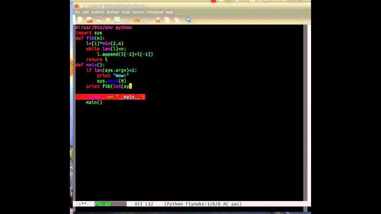 Demo: writing Python code by Emacs - YouTube