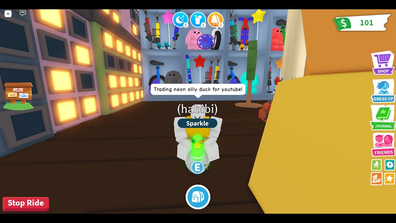 Trading neon silly duck in adopt me (this is a old video from a couple ...