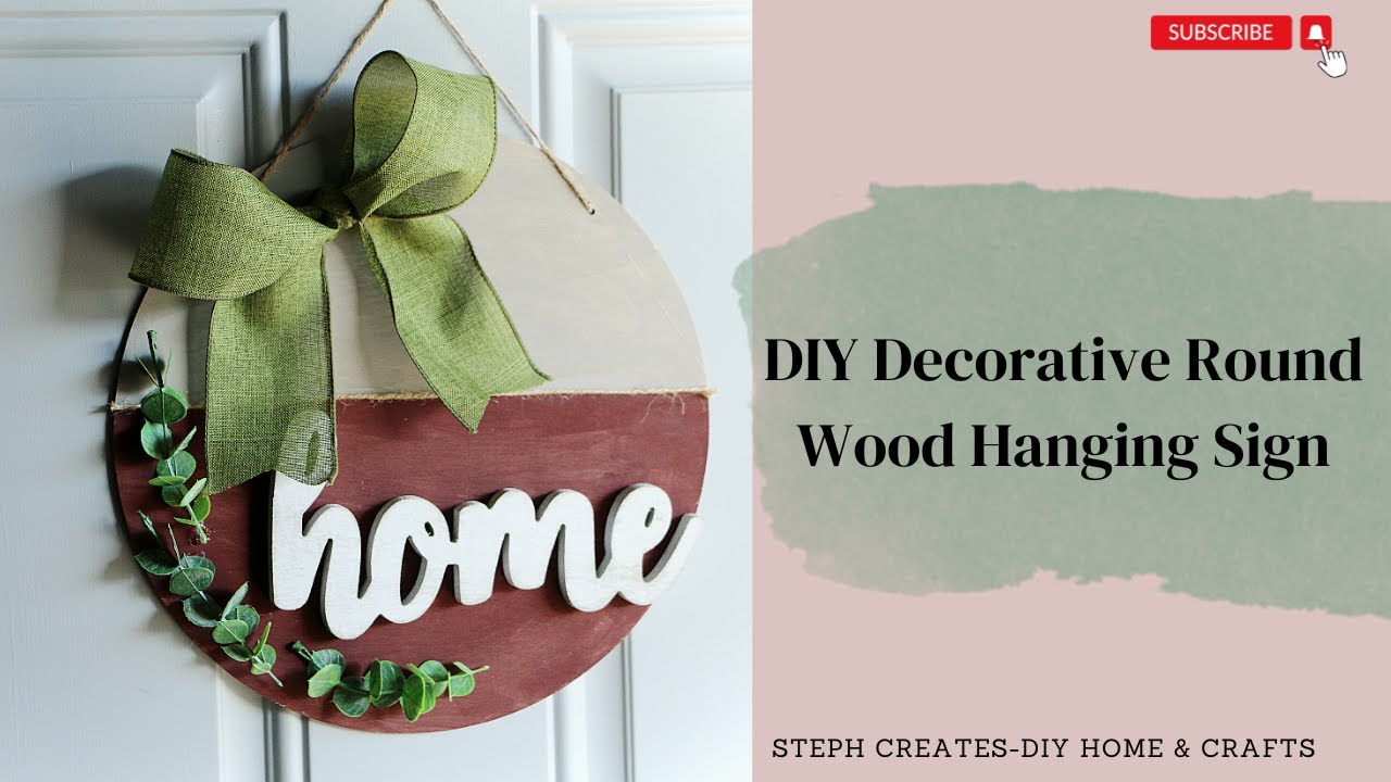 DIY Decorative Round Wood Hanging Sign - YouTube
