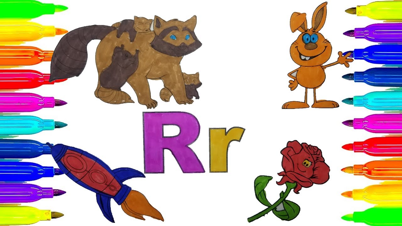 abc coloring page for kids🔸learn colors with colored marker🔸coloring ...