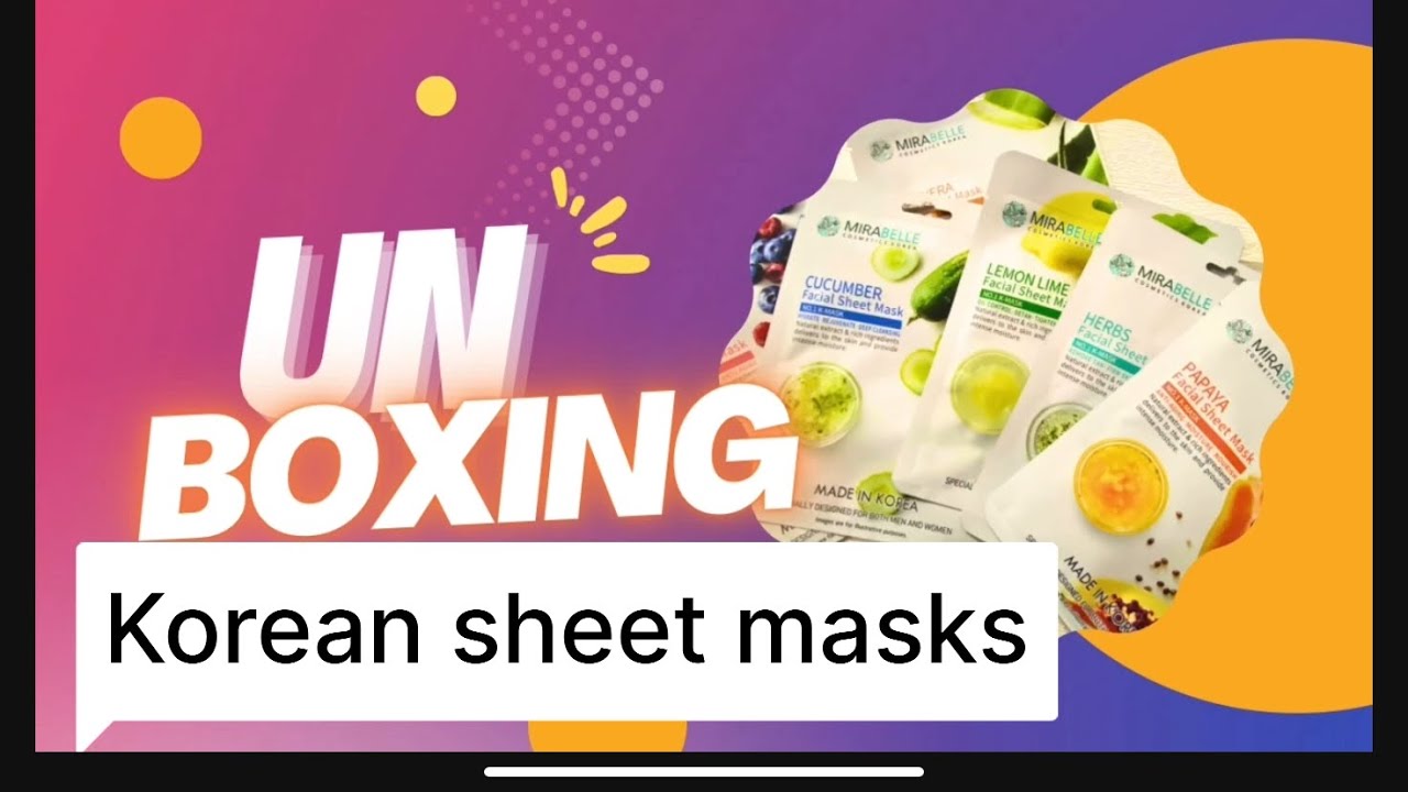 Unboxing viral mirabelle cosmetics korea facial sheet masks #skincare # ...