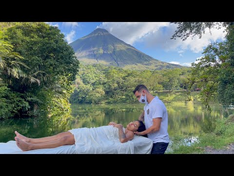 Wonderful Body Massage front of the Amazing Arenal Volcano - YouTube