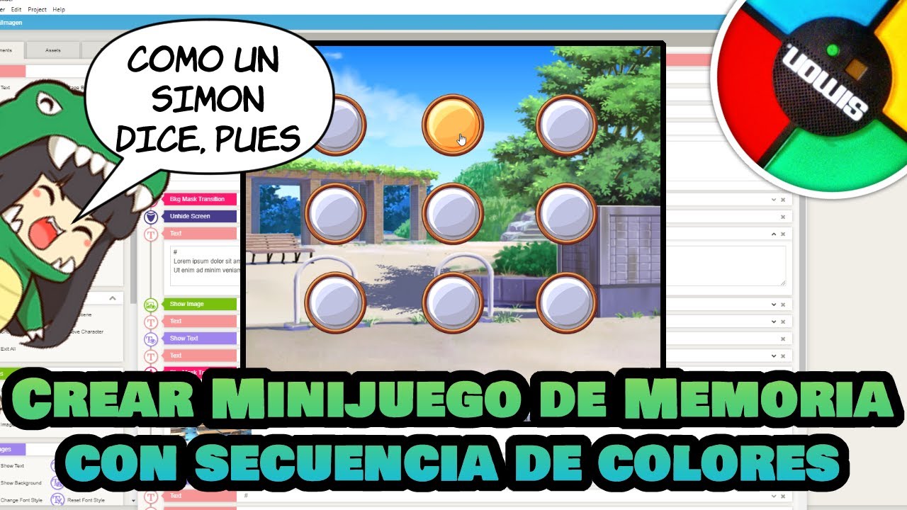 Crear minijuego de memoria con secuencia de colores | Tutorial TyranoBuilder - YouTube