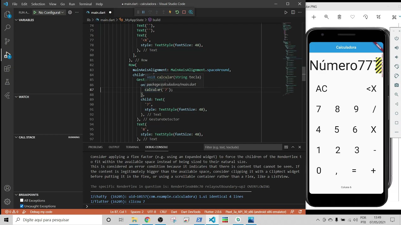 Programando o GESTURE DETECTOR em Teclas da Calculadora em Flutter ... Programando o GESTURE DETECTOR em Teclas da Calculadora em Flutter ...