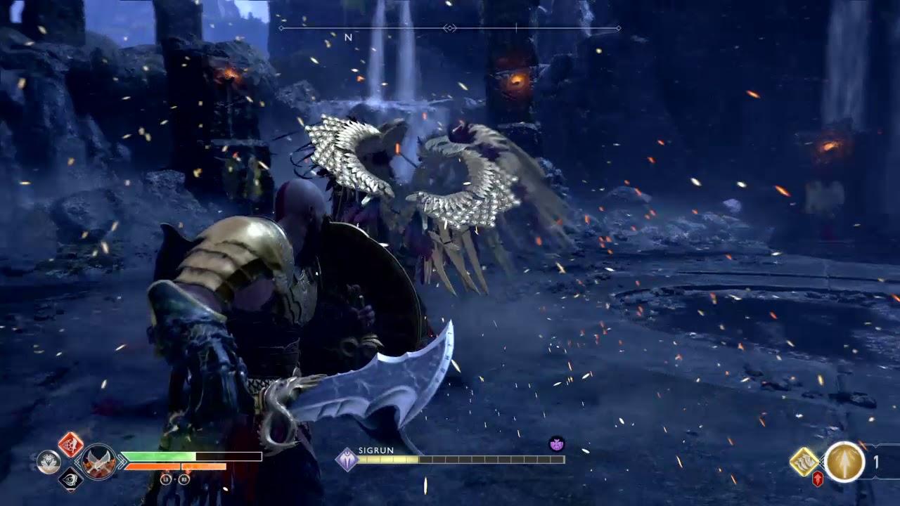 The Queen of Valkyries Sigrun final boss fight, God of War - YouTube