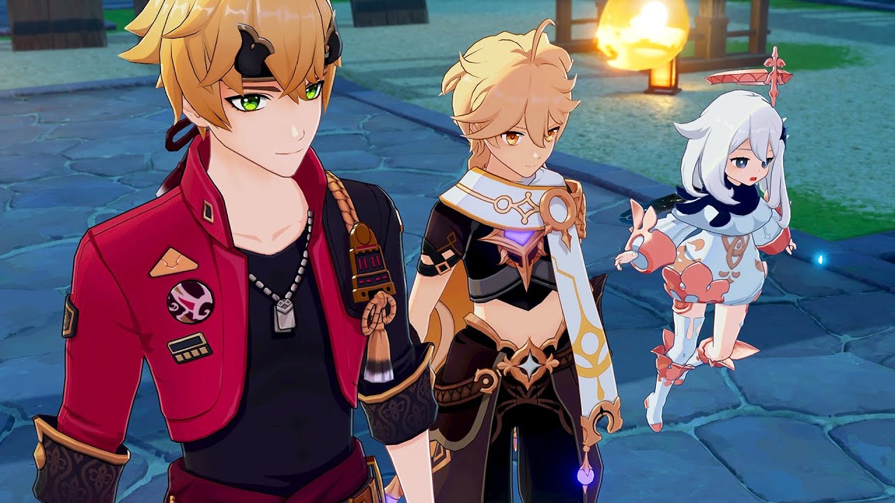 Aether & Paimon arrive at Inazuma - Genshin Impact 2.0 - YouTube
