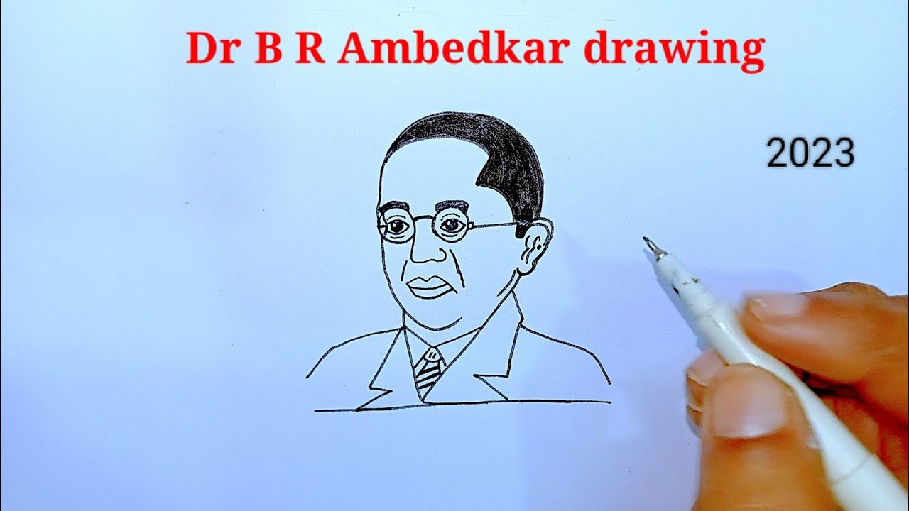 Dr B R Ambedkar drawing easy/How to draw Dr B R Ambedkar/Jhankar Art ...