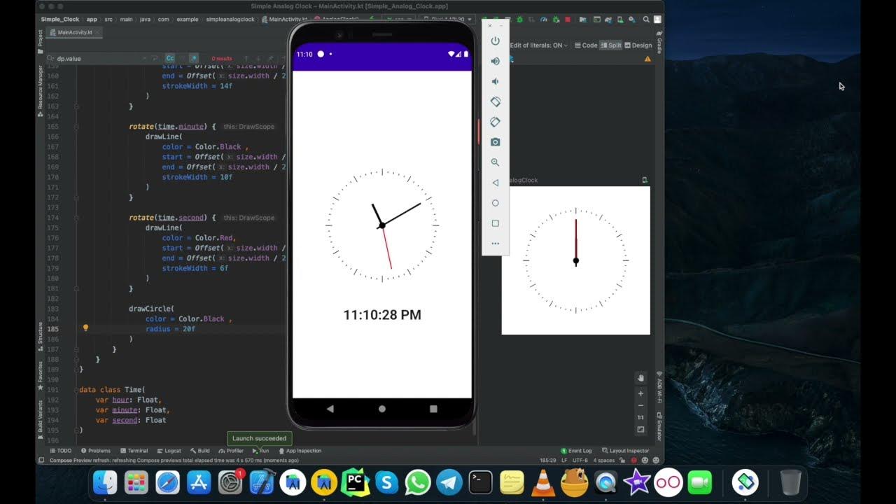 A simple analog clock developed by jetpack compose - YouTube