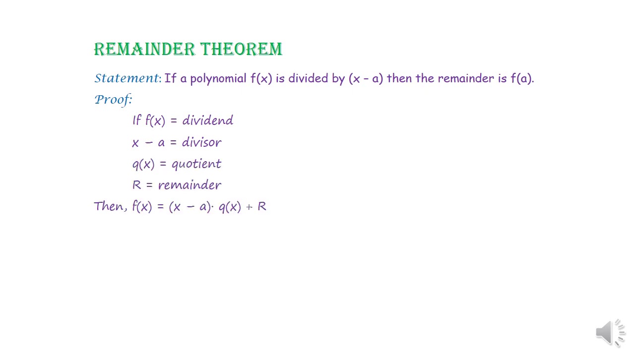 Remainder Theorem - YouTube