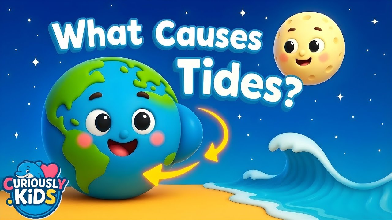 What Causes Tides? 🌊🌕 | Moon, Sun & Ocean Science for Kids | Curiously ...