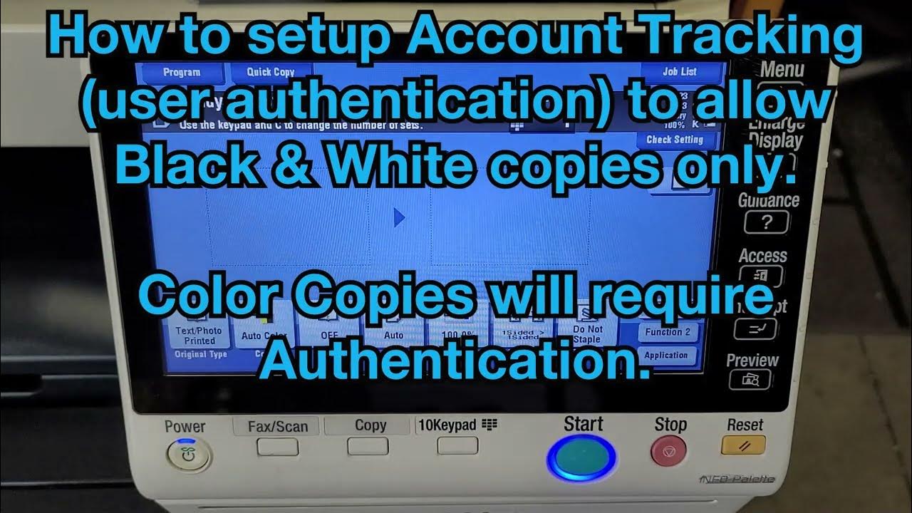 Setting up Account Track (User Authentication) on Konica Bizhub #konicaminolta - YouTube