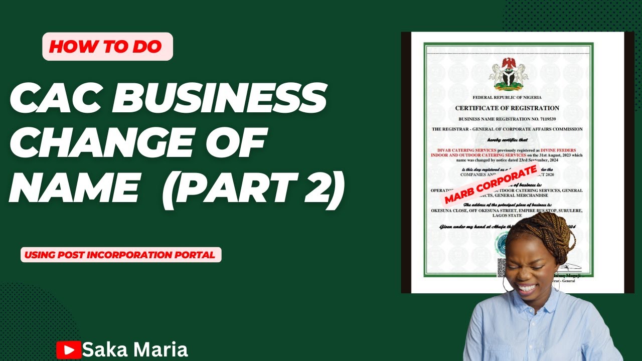 Change of Company Name Using Post Incorporation Portal - YouTube