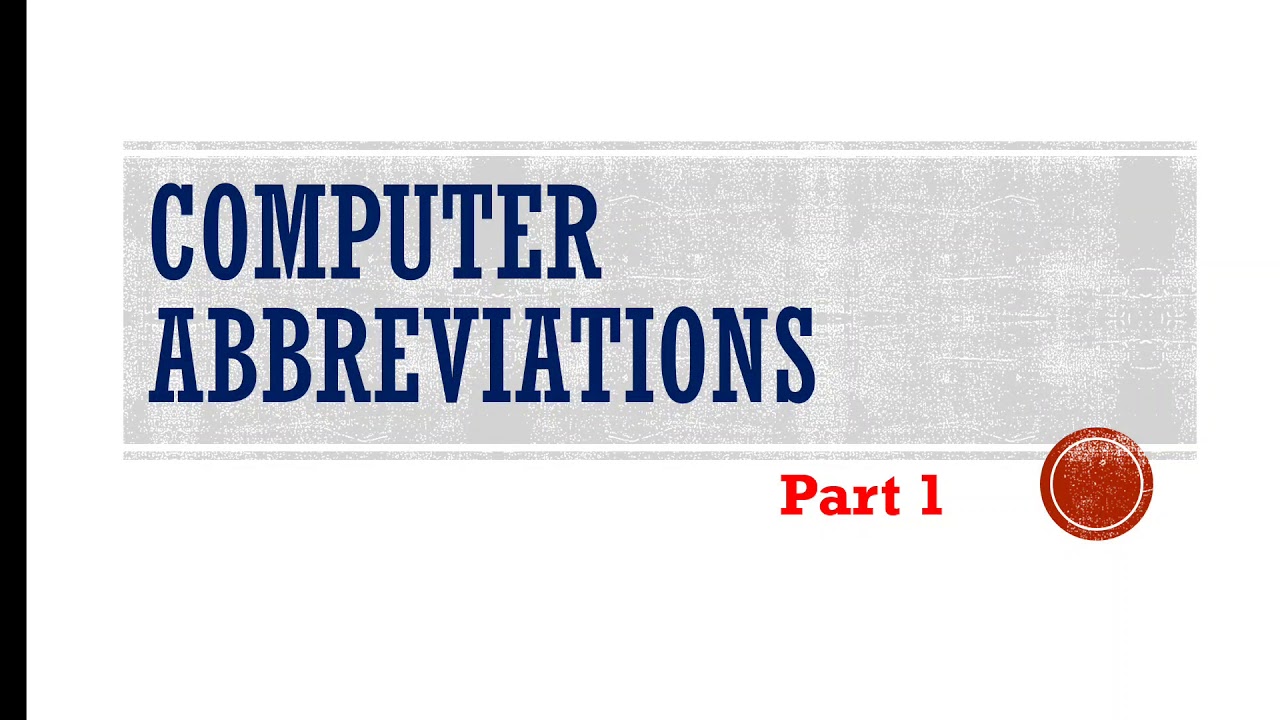 Computer Abbreviations || Computer Knowledge|| Jkssb || Part 1 - YouTube