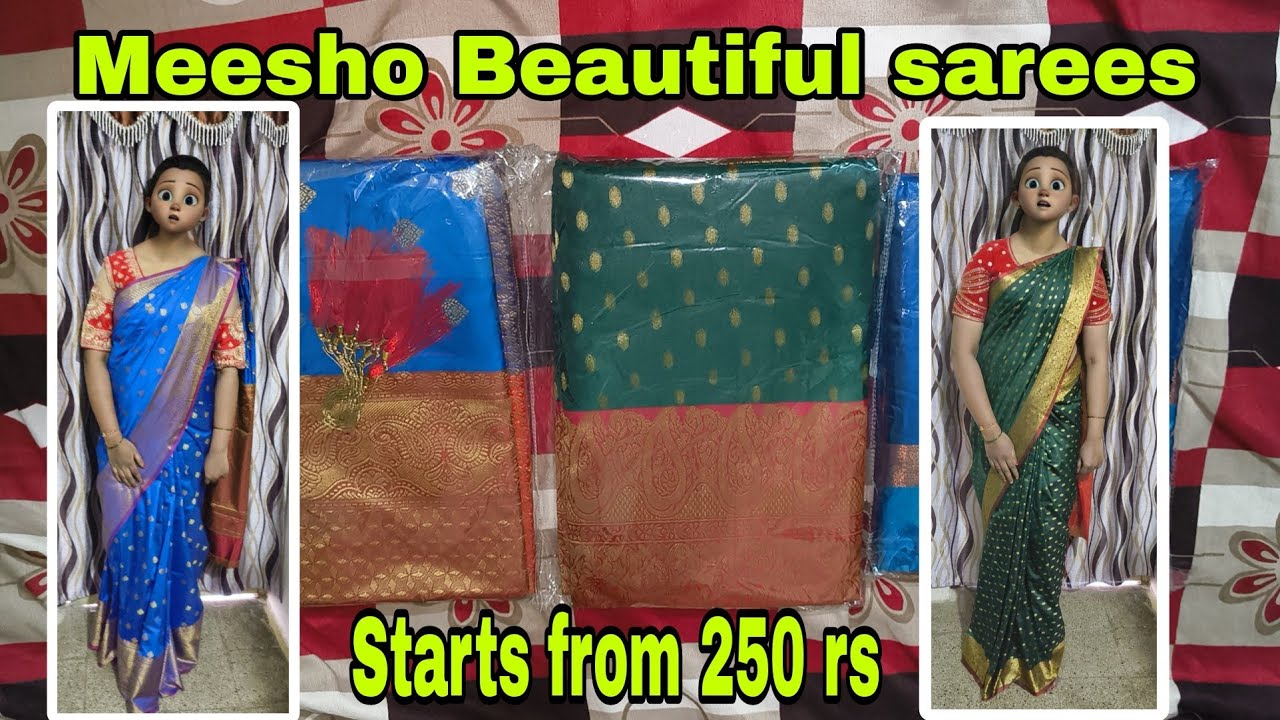 Meesho Beautiful Sarees Review|| starts from 250 rs only - YouTube