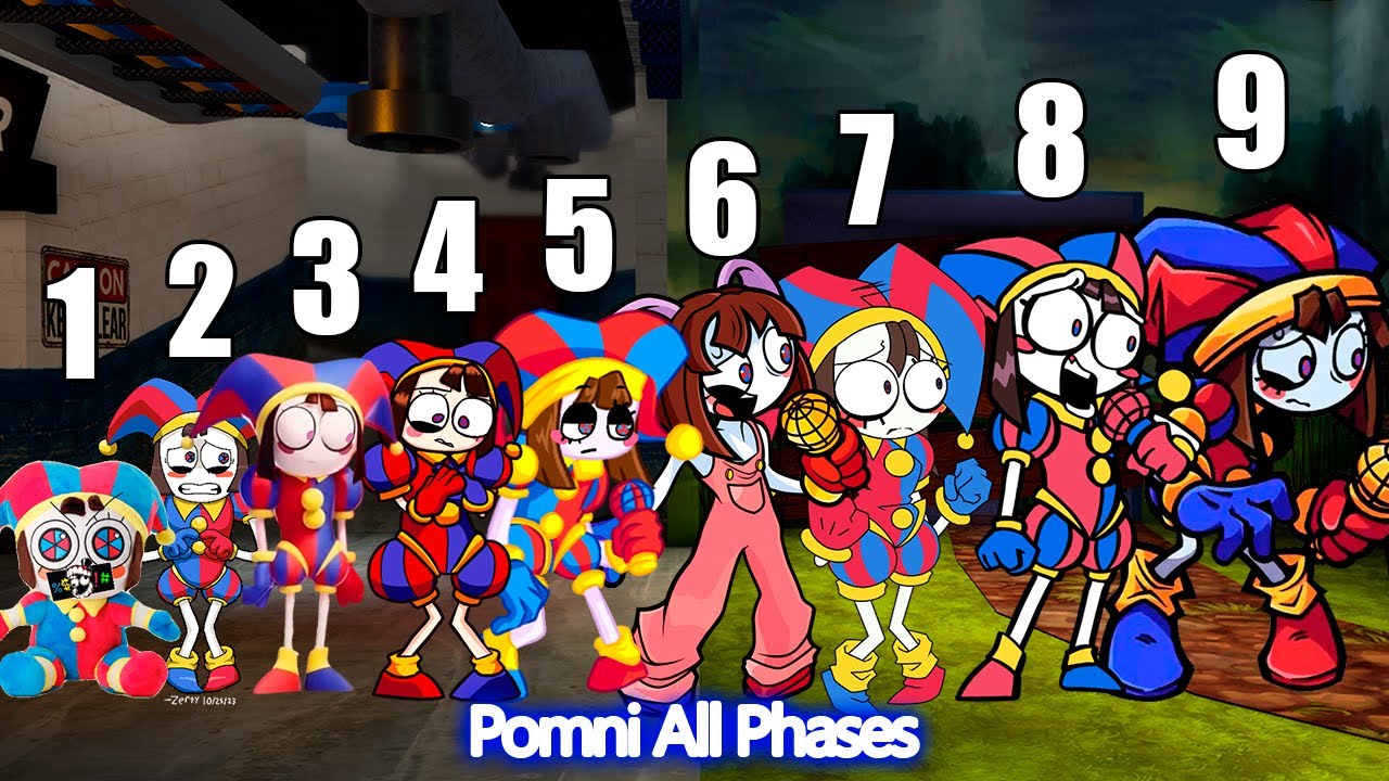POMNI ALL PHASES (The Amazing Digital Circus) Friday Night Funkin Mod ...