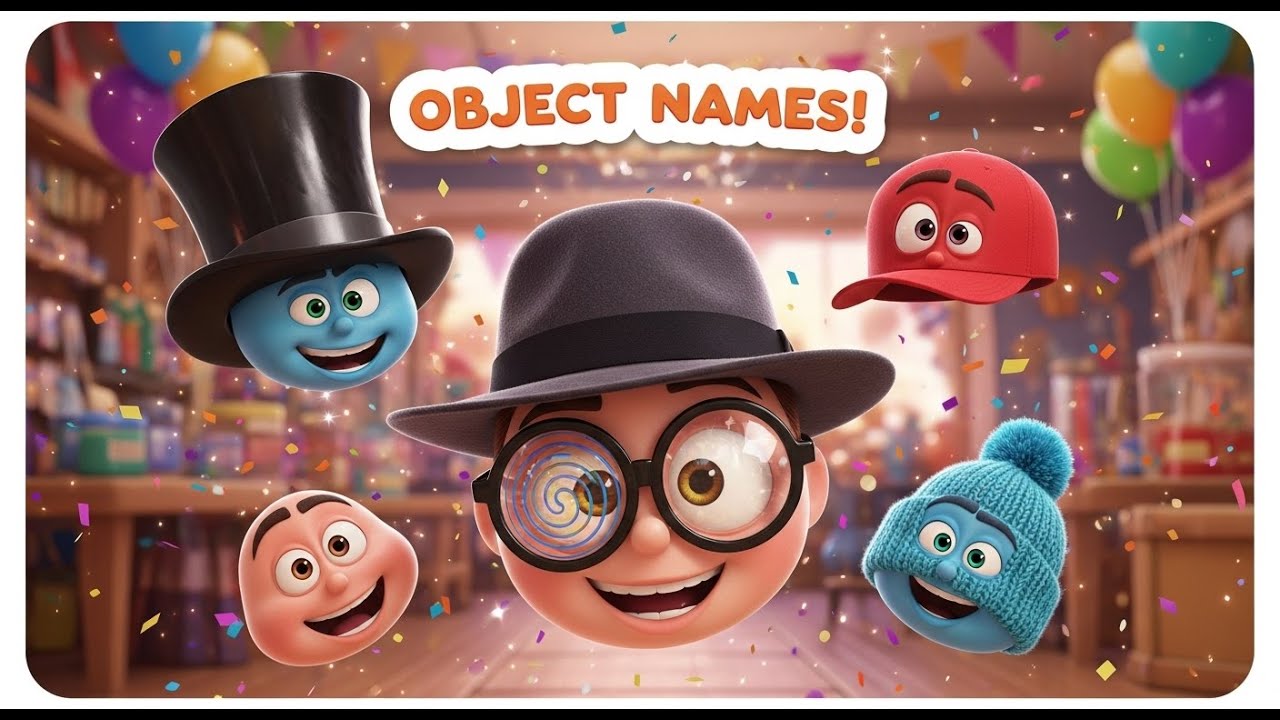 Learn Object Names at the Wacky Hat Shop | Fun Educational Nursery ...