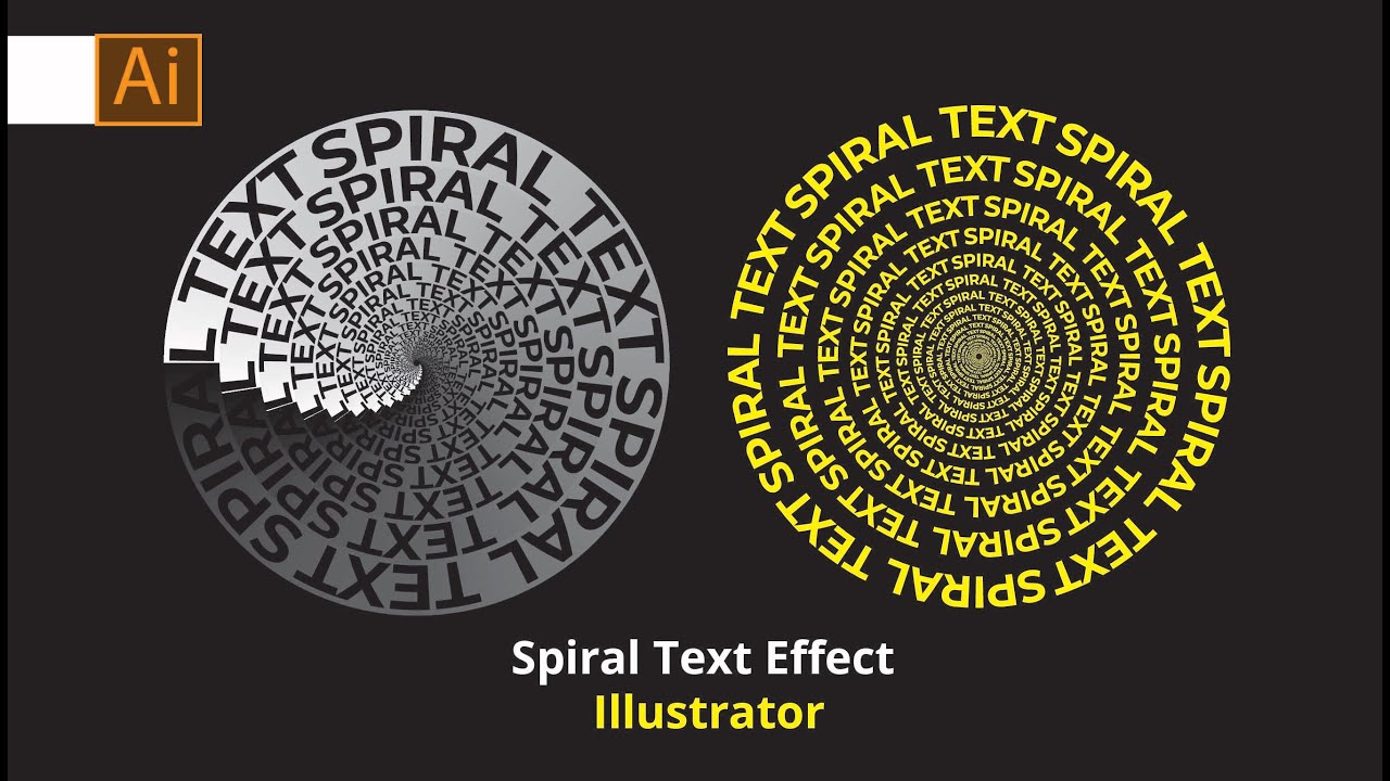 Create Spiral Text Effect in illustrator | Spiral Text Effect ...