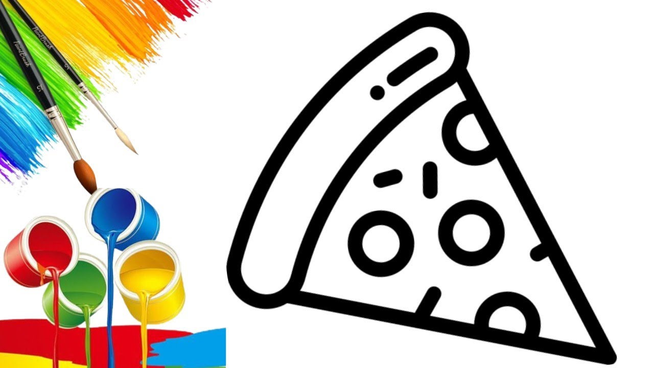 Pizza Easy Drawing,Painting and Coloring for Kids, Step by step Drawing ...