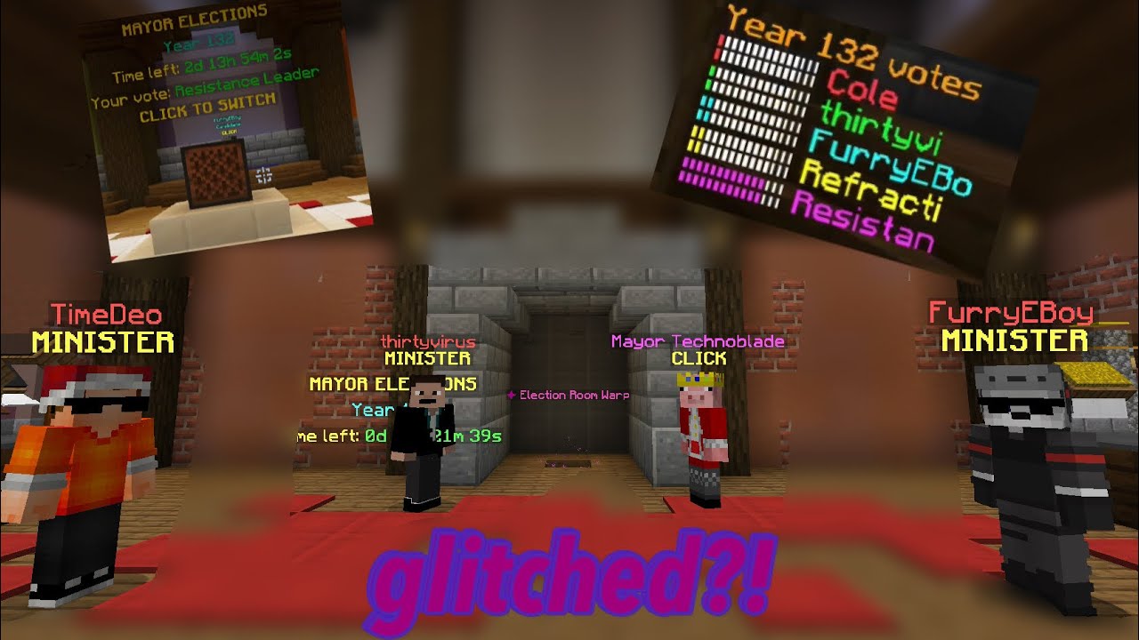 i glitched into the skyblock election room - YouTube