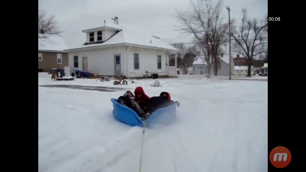 Cheesy car sledding - YouTube