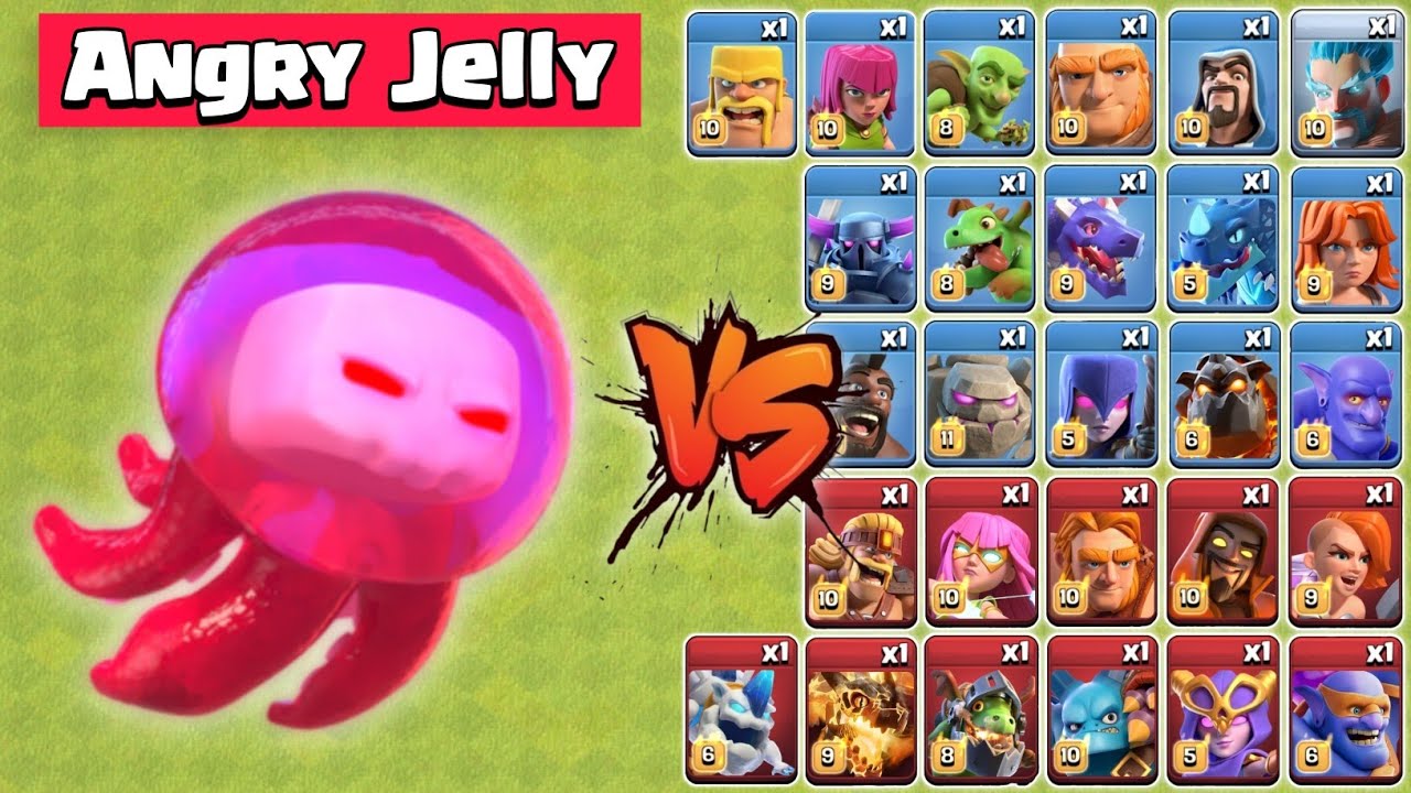 Angry Jelly vs All Troops (Air) - Clash of Clans - YouTube