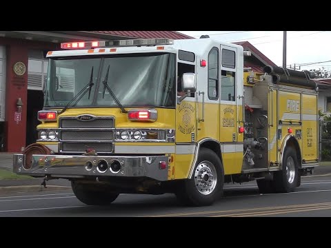 *Rare* Honolulu Fire Dept. Engine 16 & Reserve "Tanker 16" Responding ...