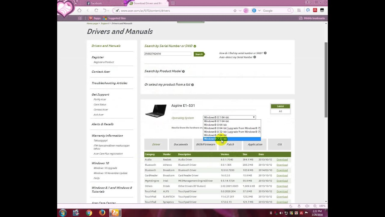 How To Download Acer Drivers Easily by snid number. - YouTube