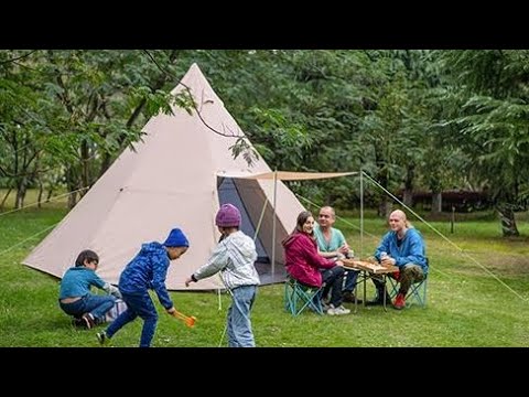 Family Camping Tent Large Waterproof Tipi Tents 8 Person Room Teepee ...