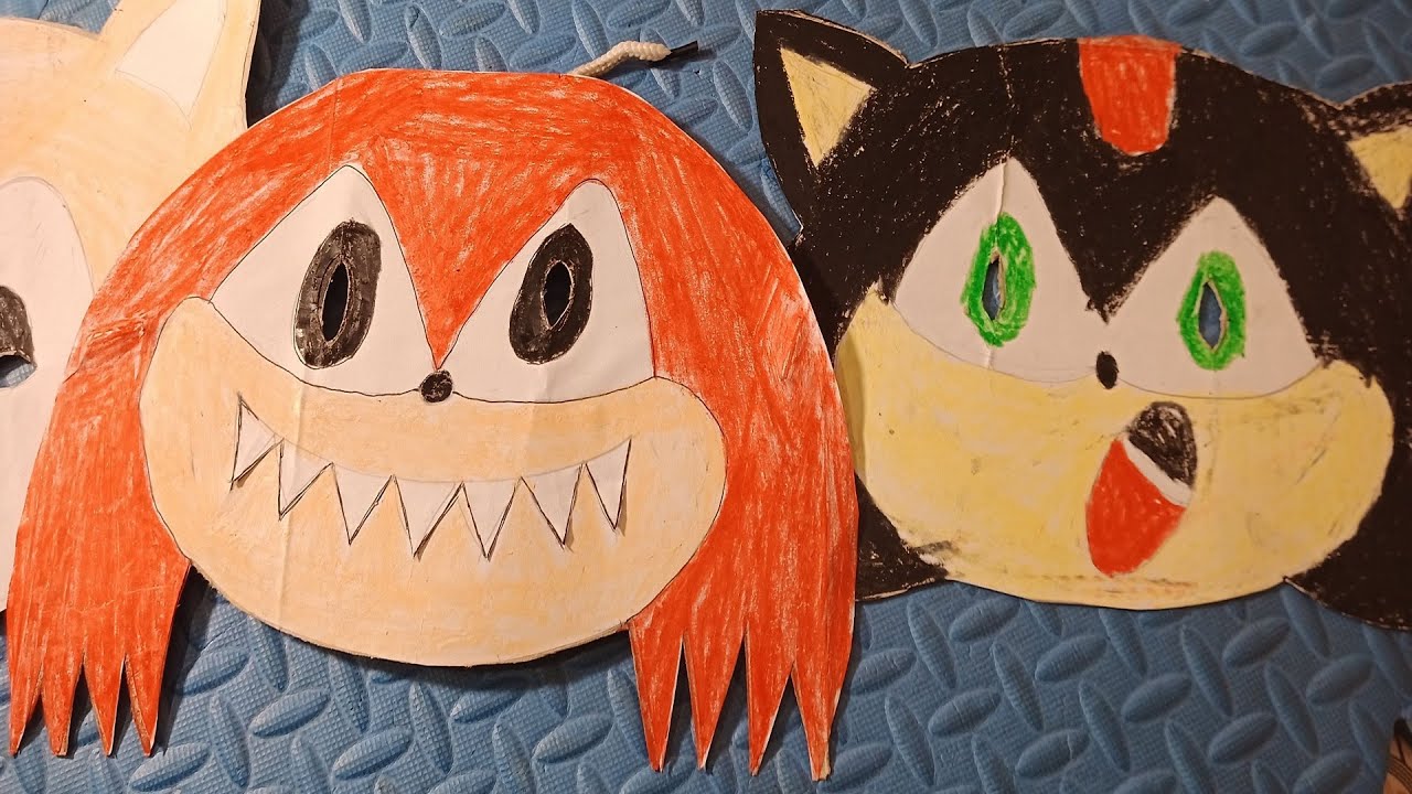 Draw and Make Knuckles & Shadow the Hedgehog Amy Mask From Paper - YouTube