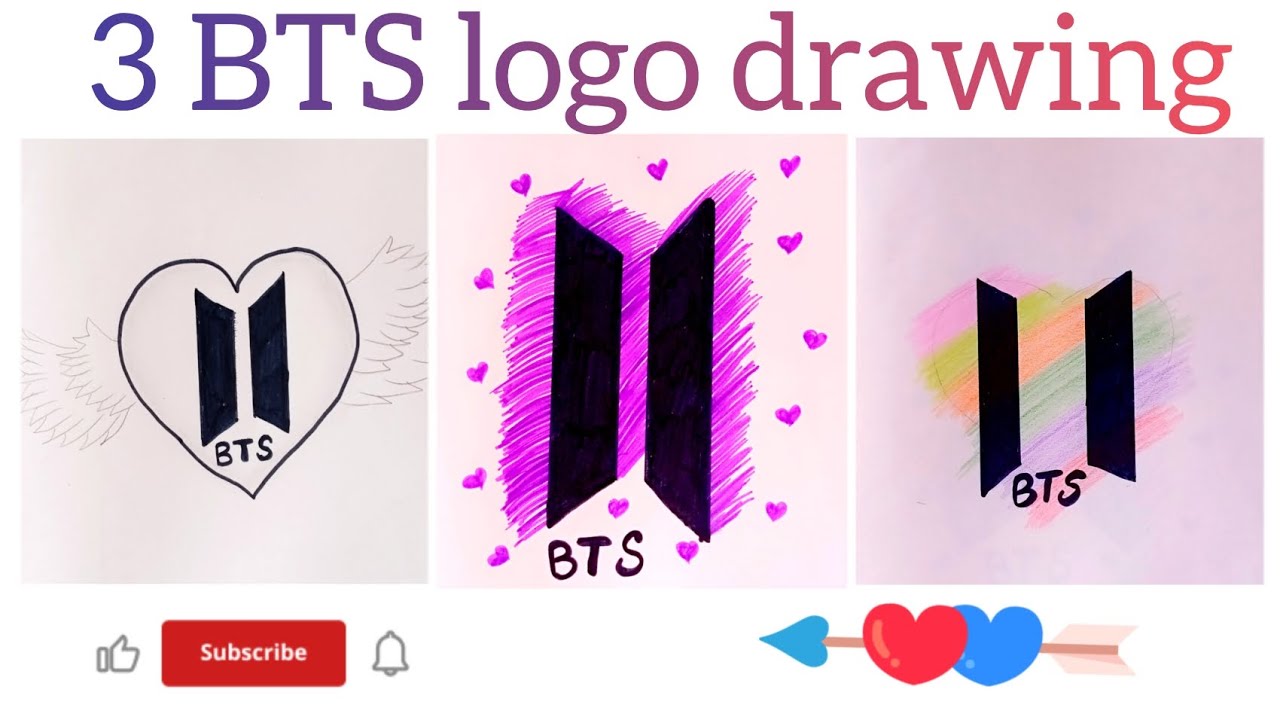 3 BTS logo design and drawing - YouTube