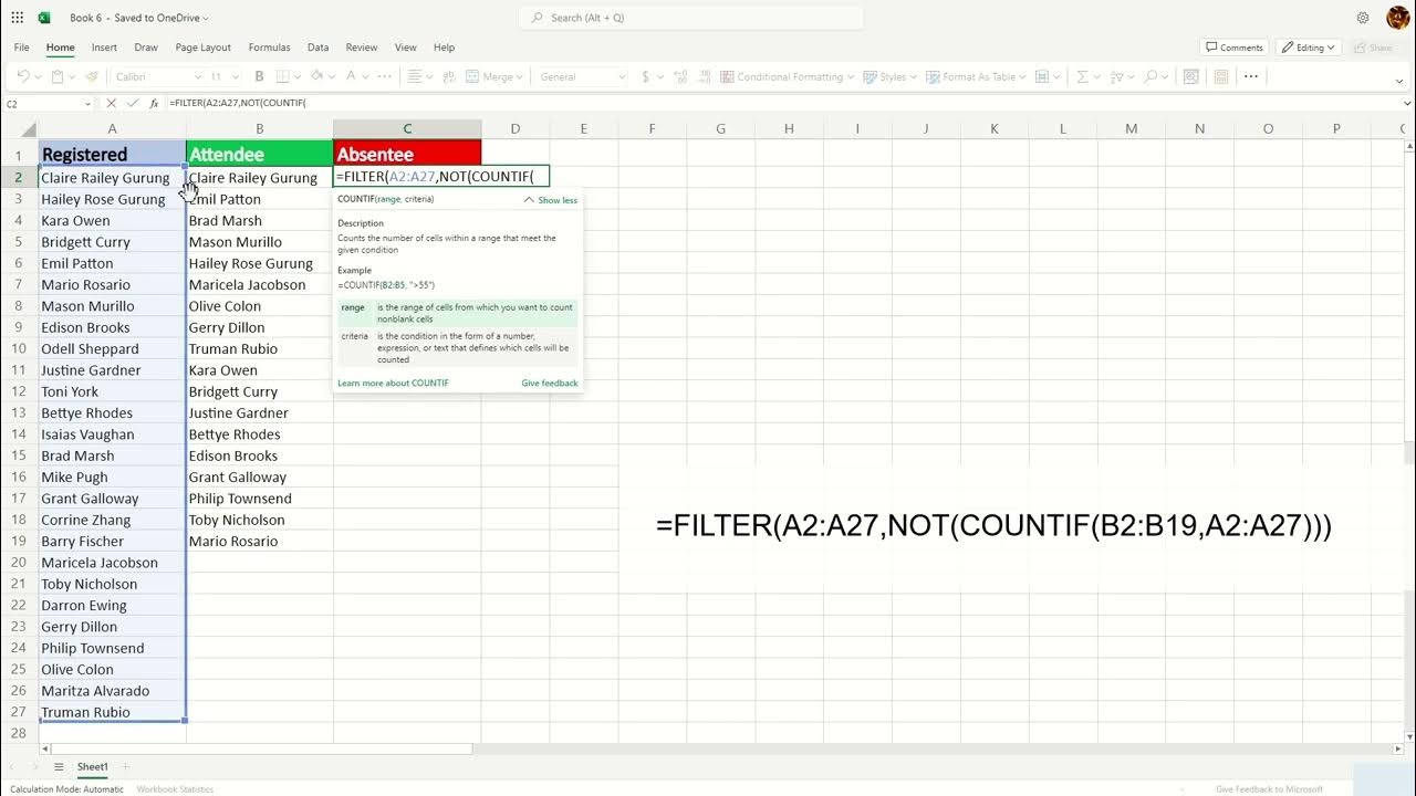 How to compare two lists to find missing values in excel - Excel Tips and Tricks - YouTube