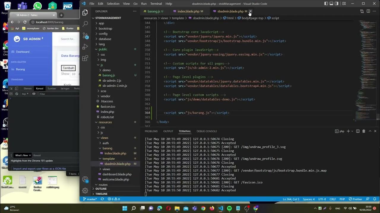 09. Form Input ajax Barang - Stok Management - Laravel 9 - YouTube