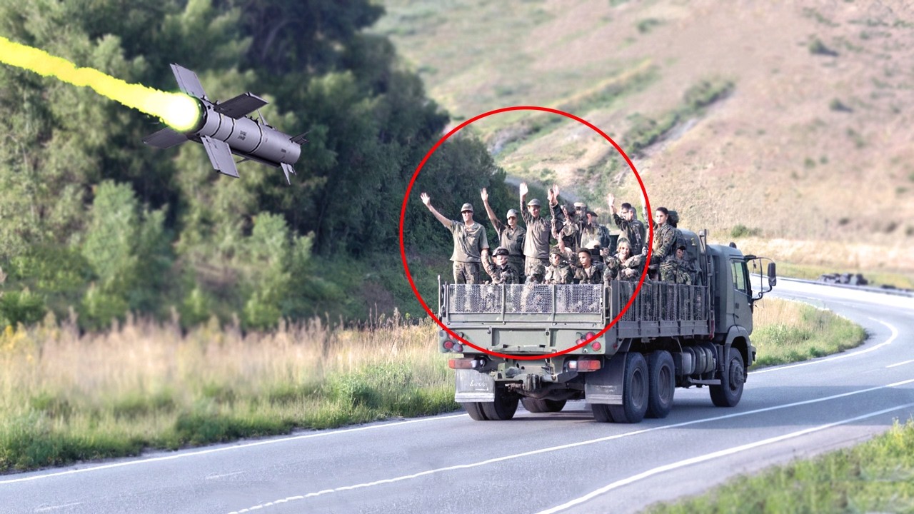 Russian Tank Convoy Trapped on Bridge was completely destroyed along ...