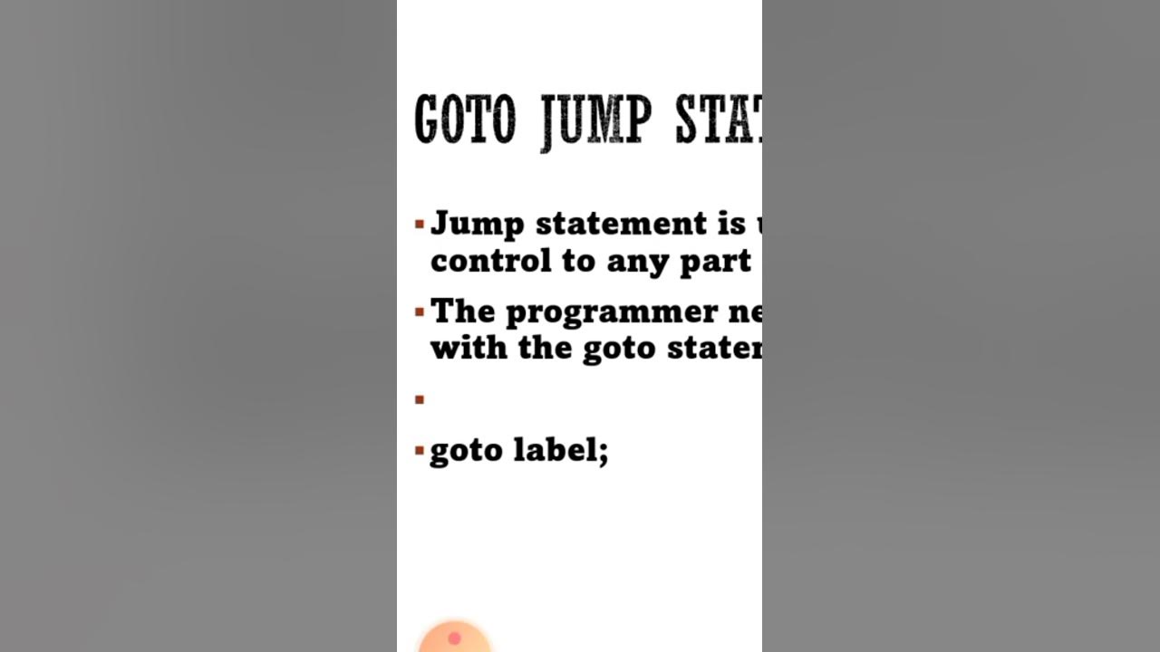 Goto Statement Jumping Statements C Programming Language Malayalam Tutorial Youtube
