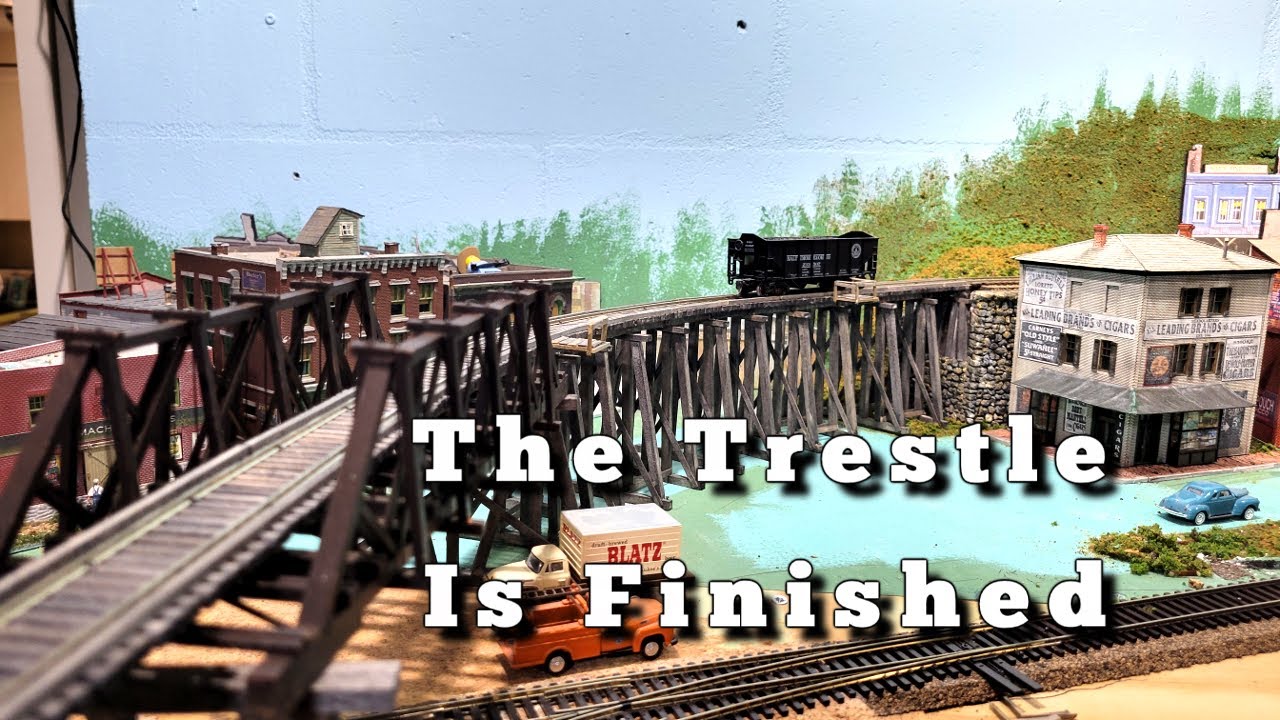 The Curved Trestle Is On The Layout - YouTube