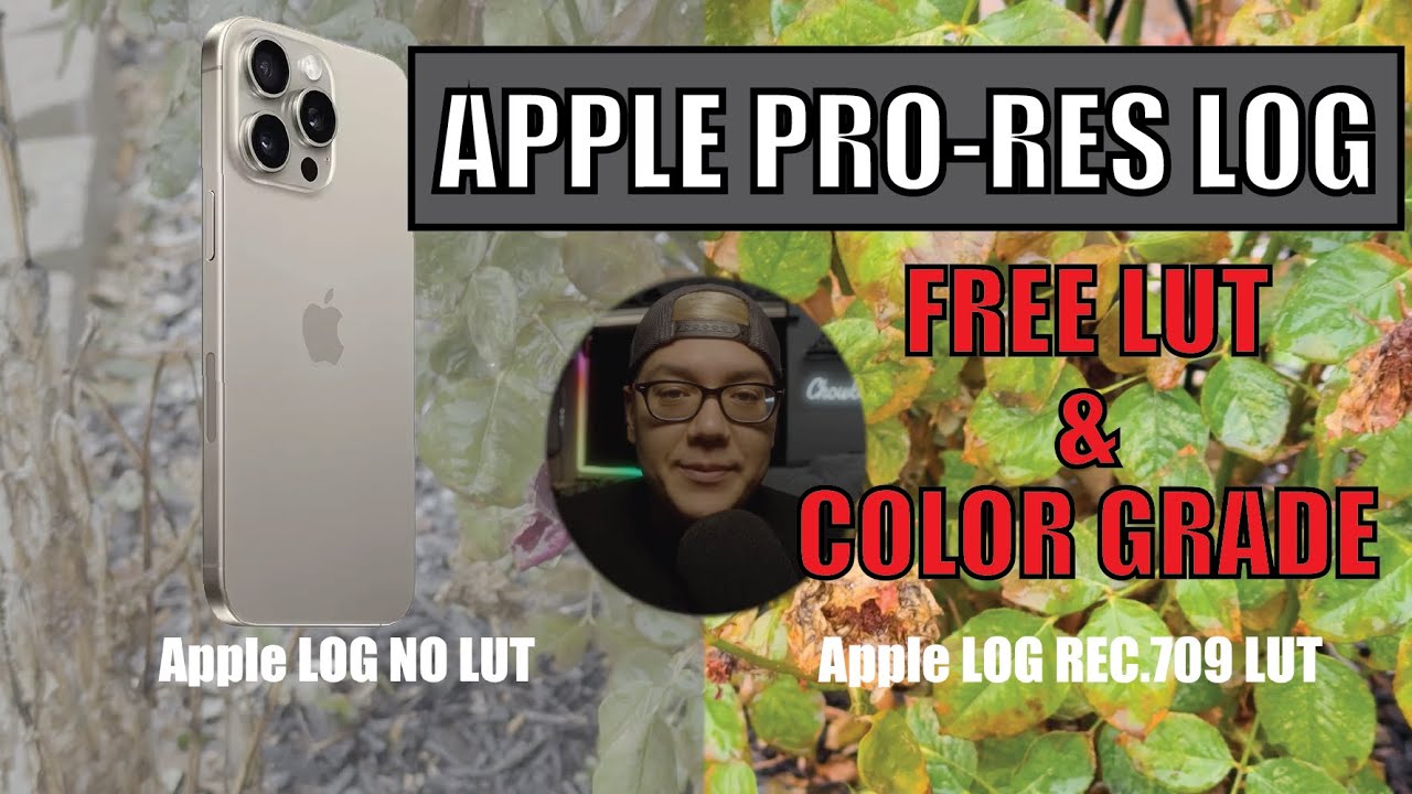Apple Pro-Res LOG Color Grading (FREE LUT) (iPhone 15 - 2024) - YouTube