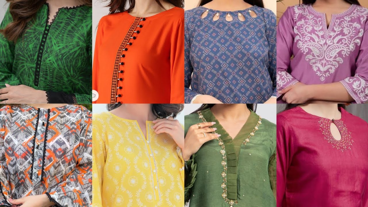 Beautiful Kurti Front Neck Pattern | Kurti Ke Front Neck Ke Designs ...