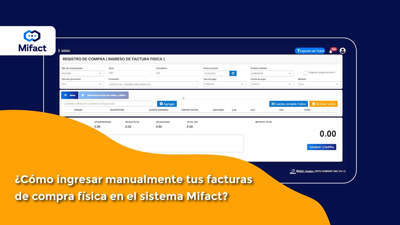¿Cómo ingresar manualmente tus facturas de compras físicas en el sistema Mifact? #sunat #factura ...