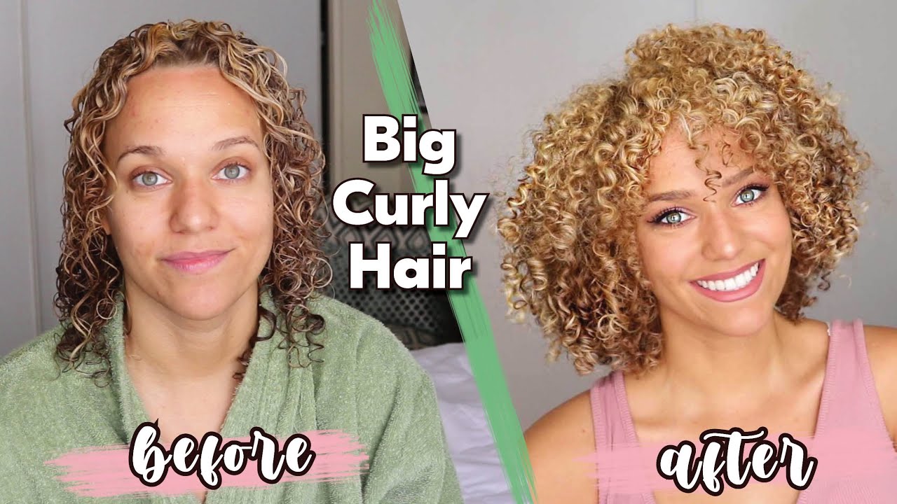 Big Curly Hair Routine | How to Get a Curly Fro Tutorial with Volume ...
