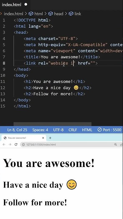 HTML Tutorial - How to change website favicon #shorts #html #webdesign #webdeveloper #website ...