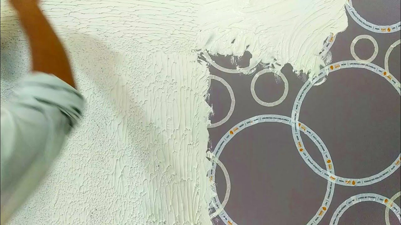 wall putty texture painting | 3D design ideas easy and simple method ...