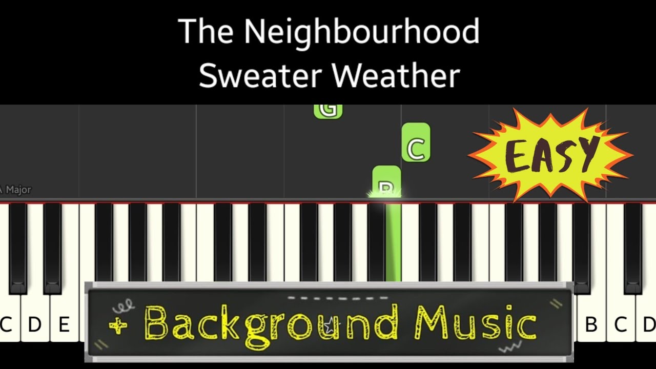 The Neighbourhood | Sweater Weather | piano tutorial easy right hand ...