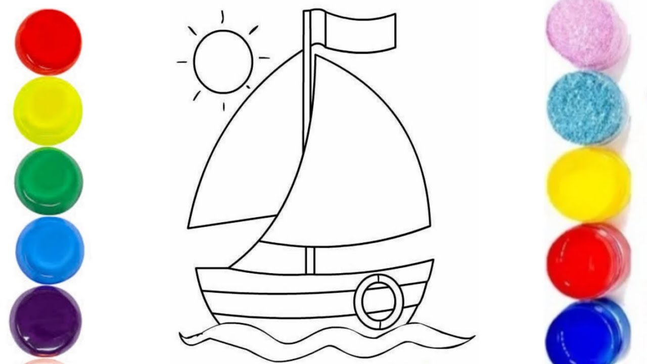 How to Draw and Colour Y for Yatch ⛵//Alphabet Series//Kids drawing ...