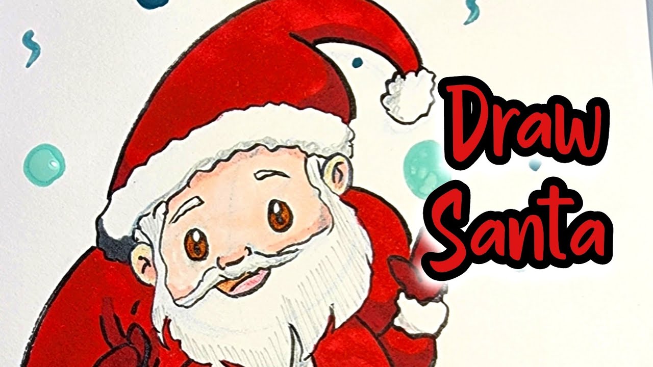 How to draw Santa 🎅 Drawing Santa 🎄 #santa #christmas - YouTube