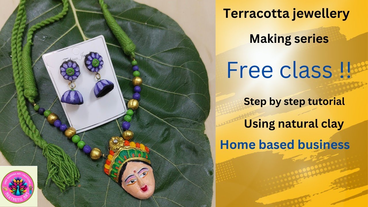 Terracotta jewellery making using natural clay/how to use mould/step by ...