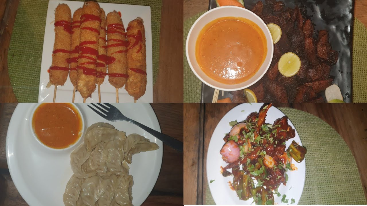 Corn dog,momo, Chilly wings and buff |Dinner with Family| ||Sagar Thapa ...