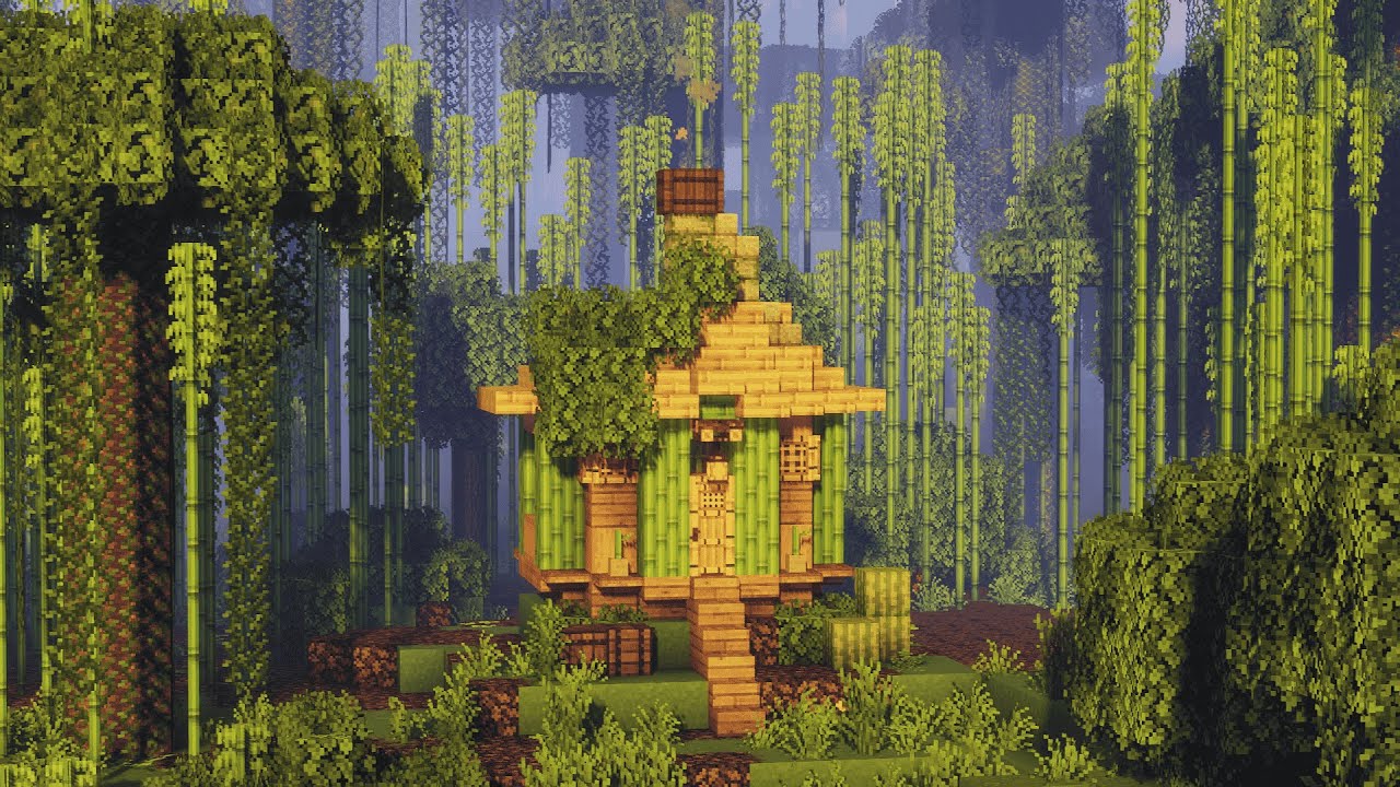 Building a Bamboo Starter House in the Jungle🌿| Minecraft - YouTube